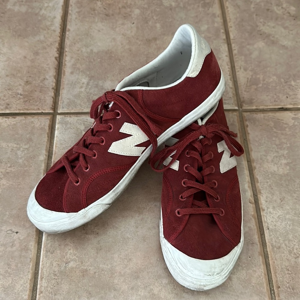 New Balance Red Suede Sneakers Tennis Shoes - Gem